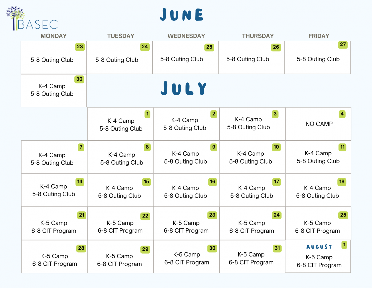 Maynard Summer Camp - BASEC