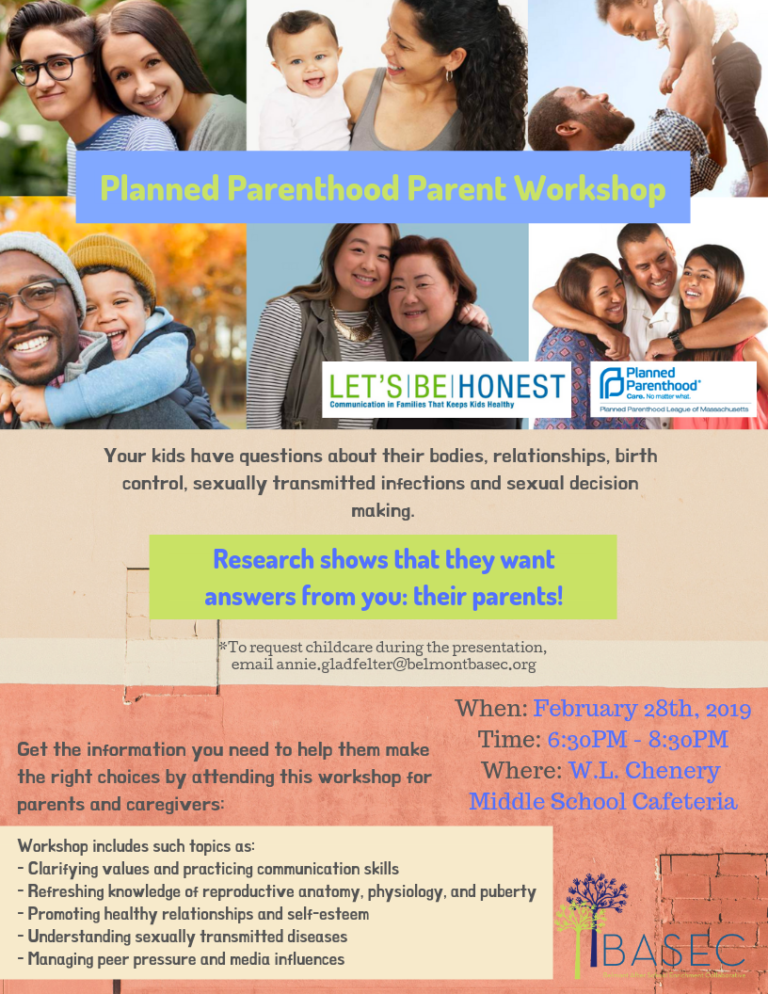 Planned Parenthood Sponsored Parent Workshop - BASEC